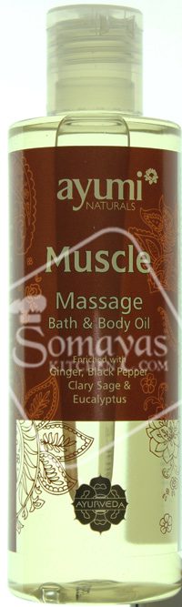 Ayumi Natural Muscle Massage Oil 250ml • Hallans