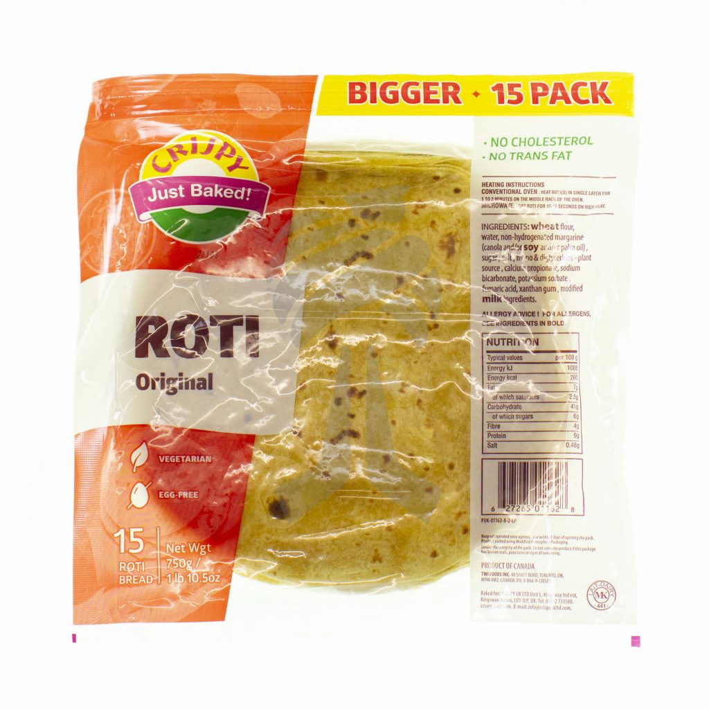 Crispy Roti Plain White 15 Pack 750g • Hallans