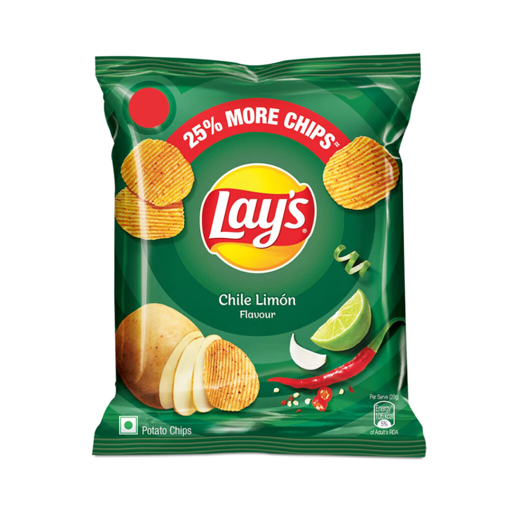 Lay's Chilli & Lemon Flavour Potato Chips 50g • Hallans