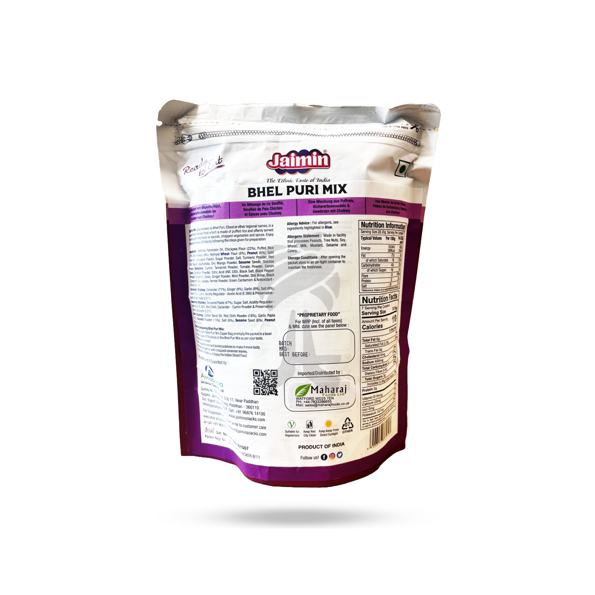 Jaimin Bhel Puri Mix 200g • Hallans